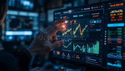 Analyzing Stock Market Data On Screen With Financial Charts And Graphs