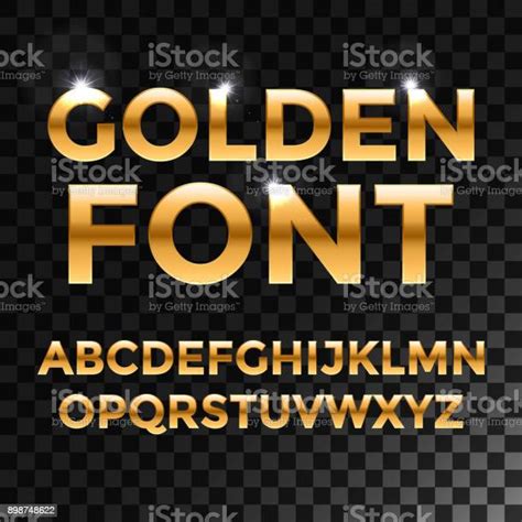 골든 광택 벡터 글꼴 또는 골드 알파벳 노란 금속 서체입니다 금속 황금 Abc 알파벳 인쇄 상의 고급 일러스트 웹 디자인에 대 한 0명에 대한 스톡 벡터 아트 및 기타