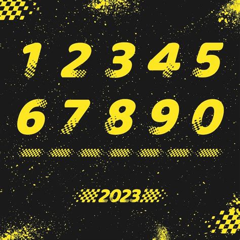 Premium Vector Race Checkered Flag Numbers Yellow
