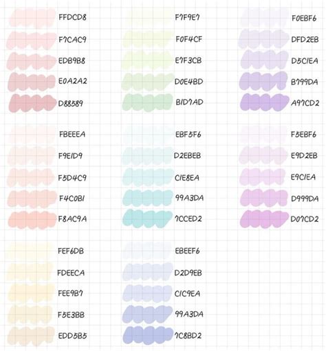 Paint color palettes에 있는 moonzxco님의 핀 형광펜 플래너 색 코드