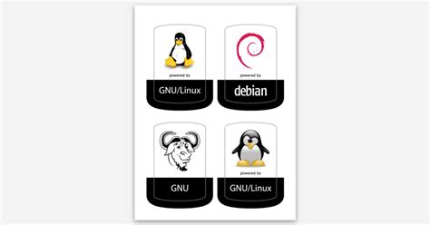 Gnu Linux Gny And Debian Sticker Sheets By Unixstickers Sticker Sheets Sticker Mule Uk