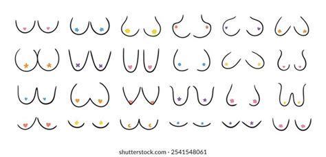 Female Breast Vector Illustration Graphic Line Stock Vector Royalty