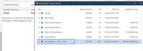 Memory Leak Searchpanesrebuildpanes — Datatables Forums