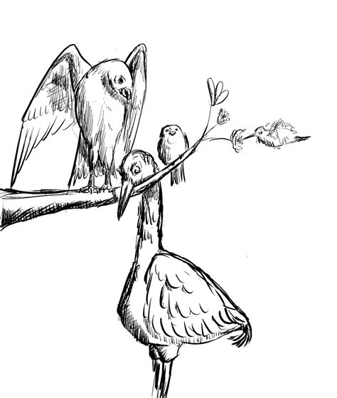 Birds At The Branch By Woggle