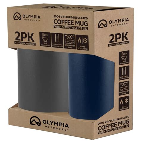 Olympia 20 Fl Oz Stainless Steel Insulated Travel Mug Set Grayblue