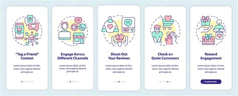 Premium Vector Customer Engagement Strategies Onboarding Mobile App Screen