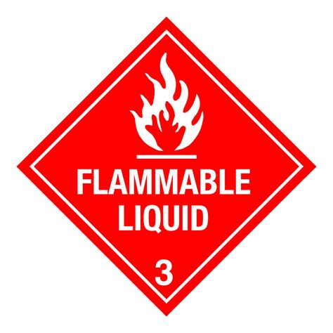 Class 3 Hazardous Hazmat Material Label Iata Transportation Flammable
