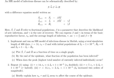 An Sir Model Of Infectious Disease Can Be