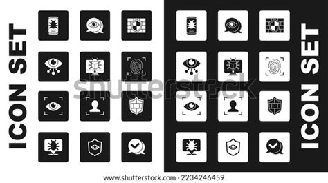 Set Shield Brick Wall System Bug Stock Vector Royalty Free 2234246459