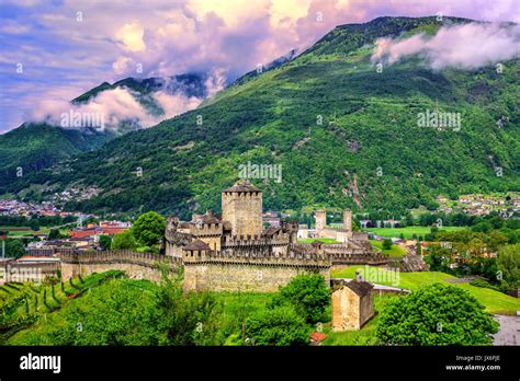 Castello Di Montebello In The Medieval Old Town Of Bellinzona