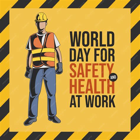 Premium Vector World Day Safety And Health At Work Safety Day