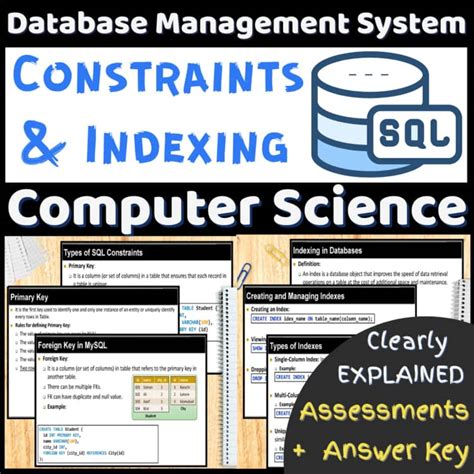 Sql Constraints And Indexing Complete Lesson Database Management System