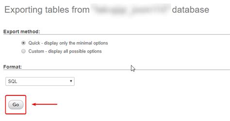 how to export or backup a database with phpmyadmin hostwinds