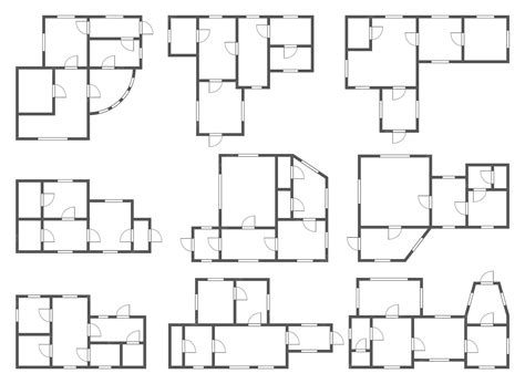 Premium Vector Apartment Architectural Plans Set Different Black And