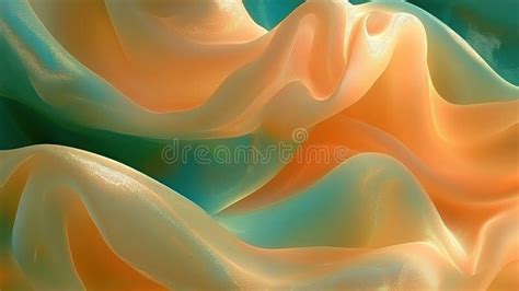 A Close Up Of Flowing Translucent Fabric In Soft Colors Creating A Serene Visual Effect Stock