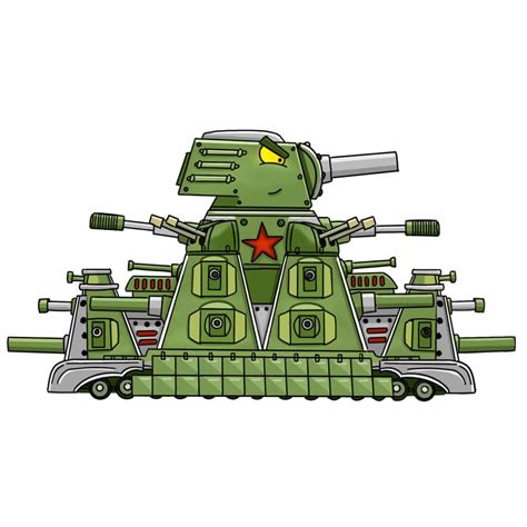 How To Draw Kv 44m Cartoon Tank From Homeanimations Cartoons About