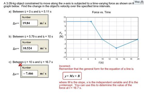 solved a 3 09 kg object constrained to move along the x axis