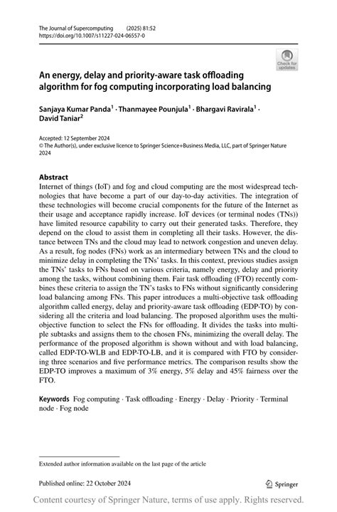 An Energy Delay And Priority Aware Task Offloading Algorithm For Fog