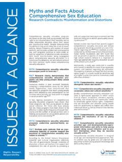 Myths And Facts About Comprehensive Sex Education Myths And Facts About Comprehensive Sex
