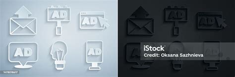 아이디어 광고 메일 및 전자 메일 아이콘의 개념으로 전구를 설정합니다 벡터 0명에 대한 스톡 벡터 아트 및 기타 이미지 0명 3차원 형태 간판 Istock