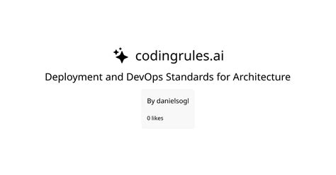 Deployment And Devops Standards For Architecture Coding Rules