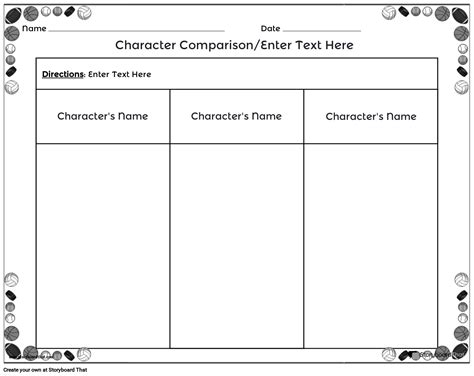 Character Comparison Worksheets Free From Storyboard That