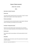 Scope Of Project Document
