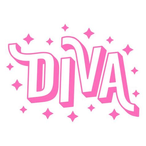 Diva Word Png Design With Stars