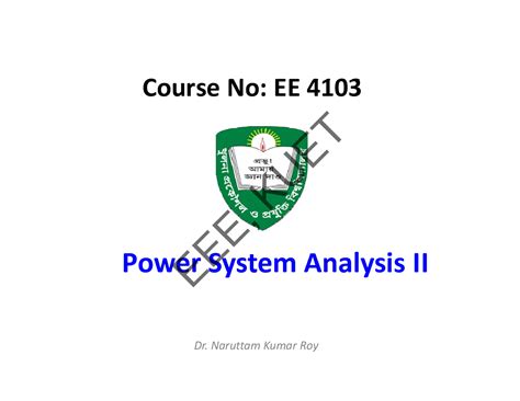 Smart Grid EE Lecture Notes Power System II Studocu