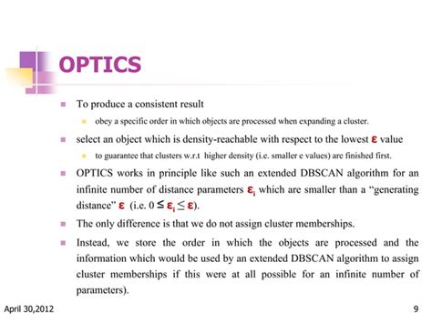 Optics Ordering Points To Identify The Clustering Structure Pdf