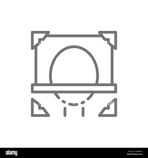 Person Face Scanning Biometric Identification Line Icon Stock Vector