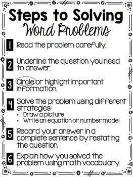 Steps In Solving Word Problems