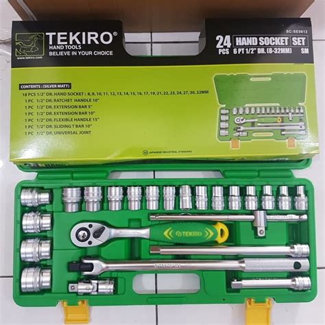 Tekiro Kunci Sok Set 24 Pcs 8 24 Mm Kunci Shock Set 12 Inch Dr Box
