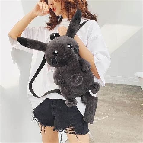 Shadow Spark Black Pikachu Japanese Style Bag Black Pokemon Plush Bags Cute Pokemon