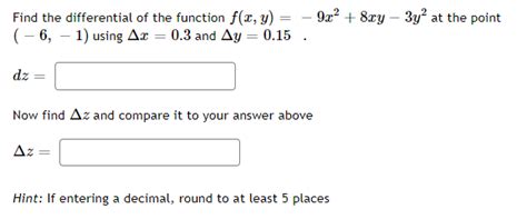 Solved Find The Differential Of The Function