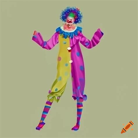 Feminine Pink And Yellow Pastel Clown Jumpsuit With Puffy Sleeves
