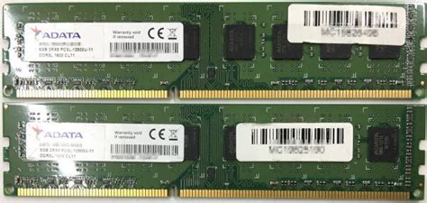【やや傷や汚れあり】【8gb×2枚セット】低電圧版 Adata Pc3l 12800u Ddr3l 1600 計16gb 2r×8 中古メモリ デスクトップ用 Ddr3l 即決 動作保証
