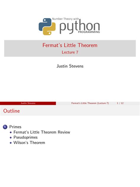 fermat s little theorem pdf prime number numbers