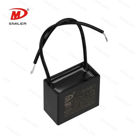 Smiler Cbb61 450v Fan Capacitor With Wires 10mf Capacitor 10mf And Cbb61