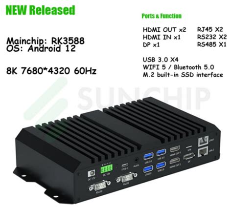 rk3588 octa core media player 8k output 4k hardware decoding embedded