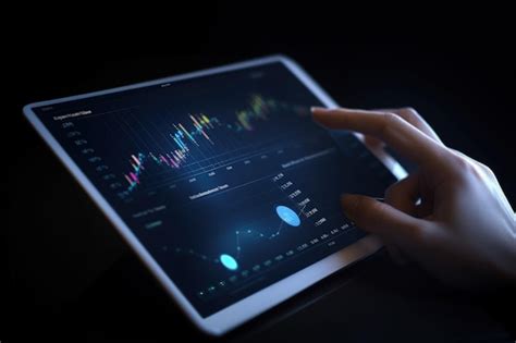 Premium AI Image Tablet Illustration With Chart On Screen Human Hand