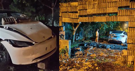 Tesla Model 3 Highland Wall Accident Paul Tans Automotive News