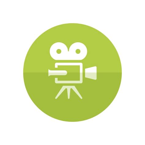 Premium Vector Movie Camera Icon In Flat Color Circle Style