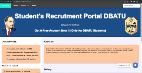 GitHub Yashdoshi Student Recruitment Portal This Website Is A Portal For DBATU My College
