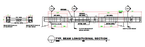 Typical Beam Longitudinal Section Design Drawing