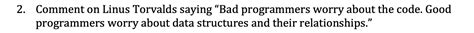 Solved 2 Comment On Linus Torvalds Saying “bad Programmers