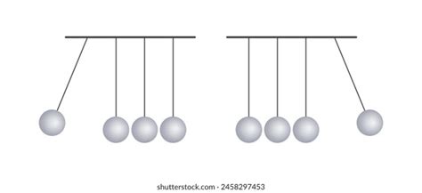 Newtons Cradle Icons Flat Style Vector Stock Vector Royalty Free