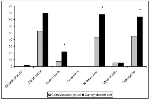 prevalence of antibiotic resistant c jejuni and c coli strains