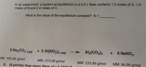 Solved 7 5 Points Consider The Reaction 2 A → B 2 C