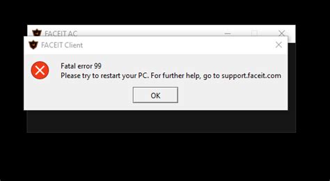 Error 99 : r/FACEITcom